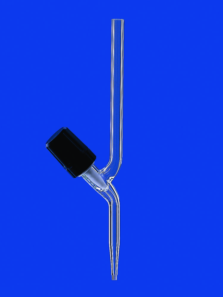 Straight burette valve cock, boro 3.3 valve opening 0-2,5mm, valve ...