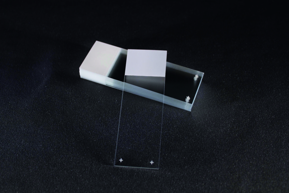 Superfrost-OT Plus microscope slides, 25x75 mm ground edges 90°, white ...