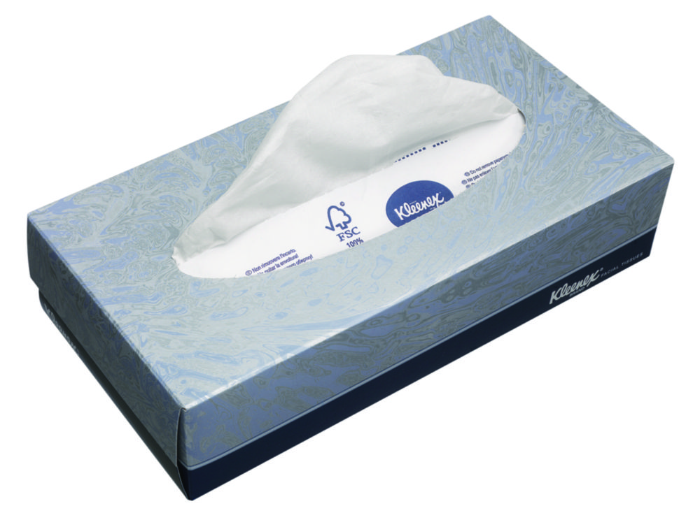 Kleenex® cosmetic tissue 21.5x18.5 cm standard box, 2 ply, white, box ...