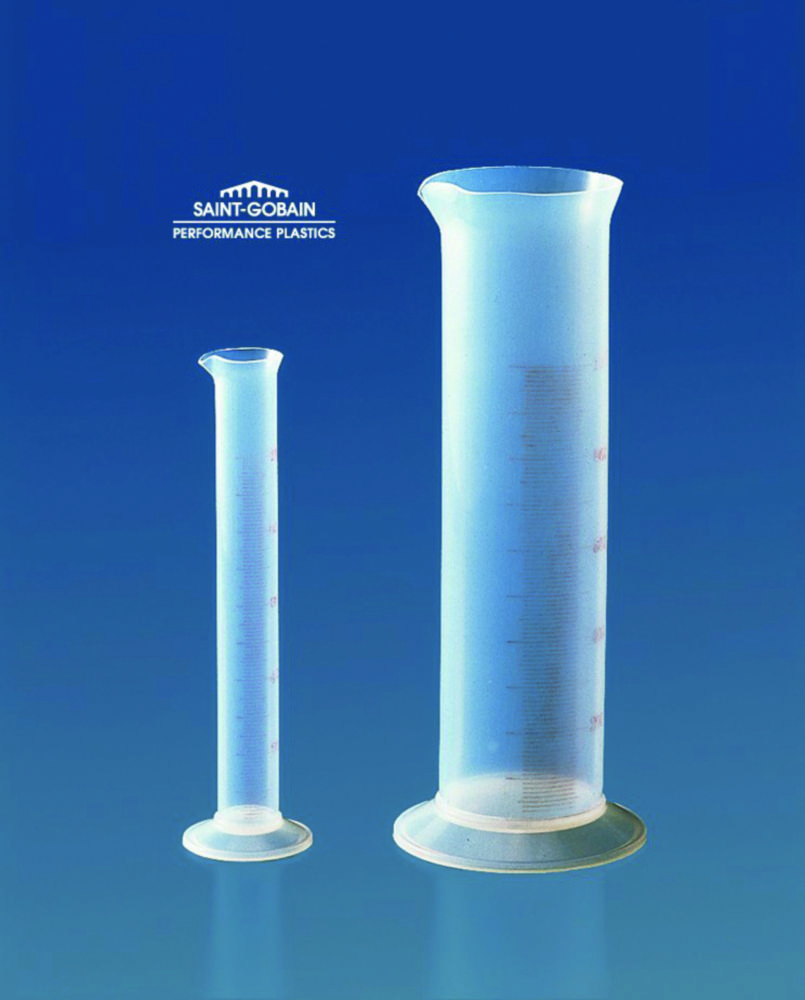 Vol.cylinder Chemware® 100ml PFA, graduated, with spout, broad base | LabFriend | Laboratory ...