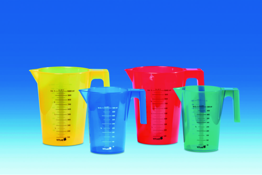 VITLAB Measuring Jugs 500 ml PP Stackable Green with Printed Black ...