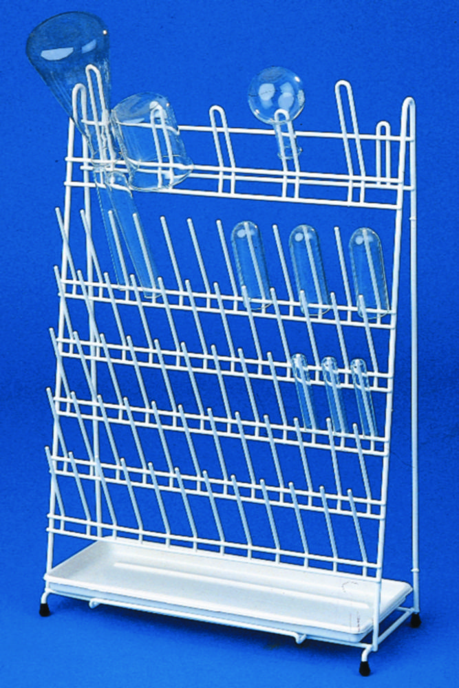 Württ Draining Rack 420x170x610 mm for 60 Test Tubes and 5 Flasks (PE ...
