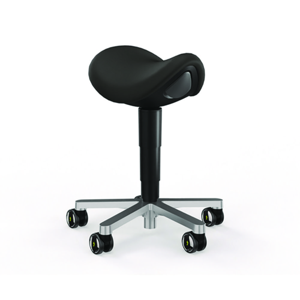 Interstuhl Büromöbel Cleanroom Saddle Stool with Castors Black Imitation Leather, Seat Height ...