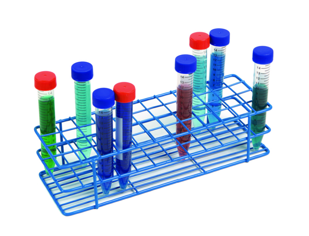 Heathrow Scientific Coated Wire Tube Rack 13–16mm 4x12 Format Blue ...
