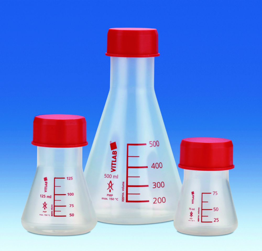 VITLAB Erlenmeyer Flask 250 ml PMP GL 45 with Screw Cap PP | LabFriend South Africa