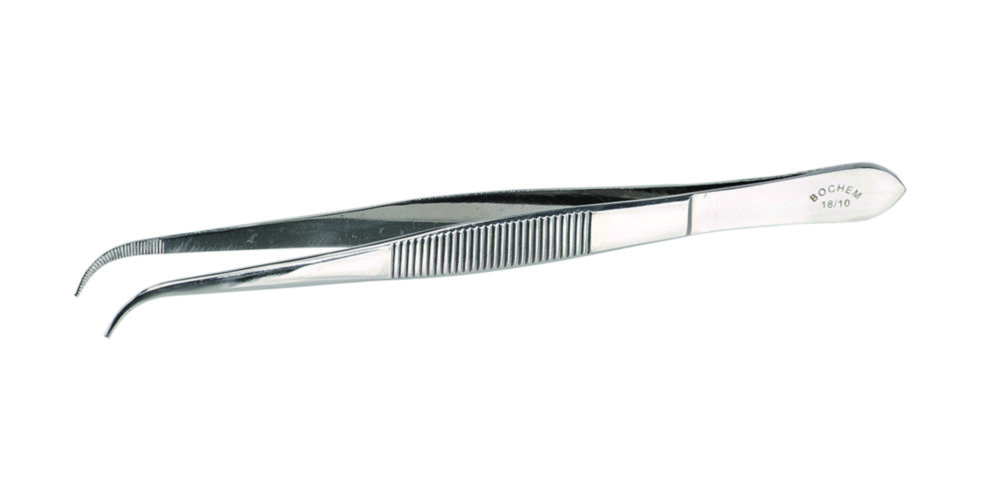 Forceps 200 mm rounded bent, stainless steel | LabFriend | Laboratory ...