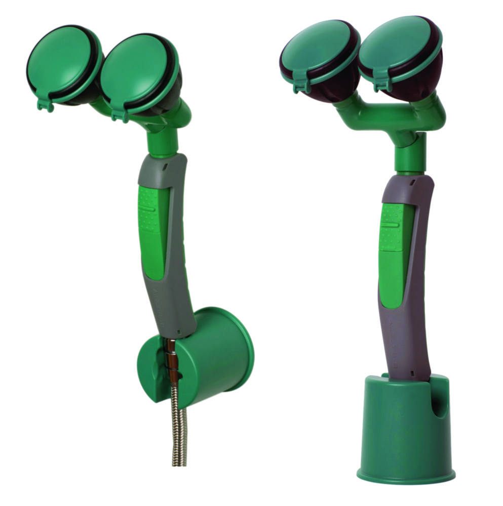 Hand-operated eye shower ClassicLine two heads, sloping, for wall and ...