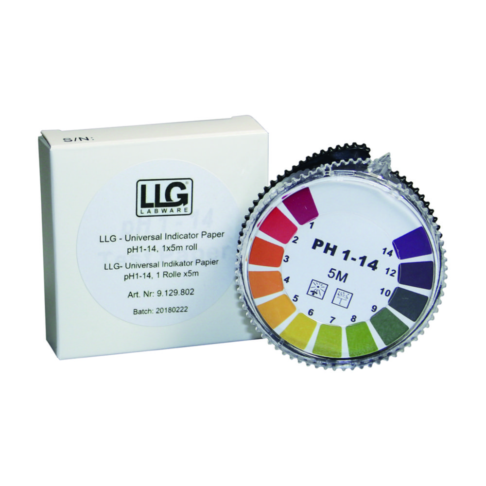 LLG Universal Indicator Paper pH 1-14, 1 Roll of 5m, Pack of 10 ...