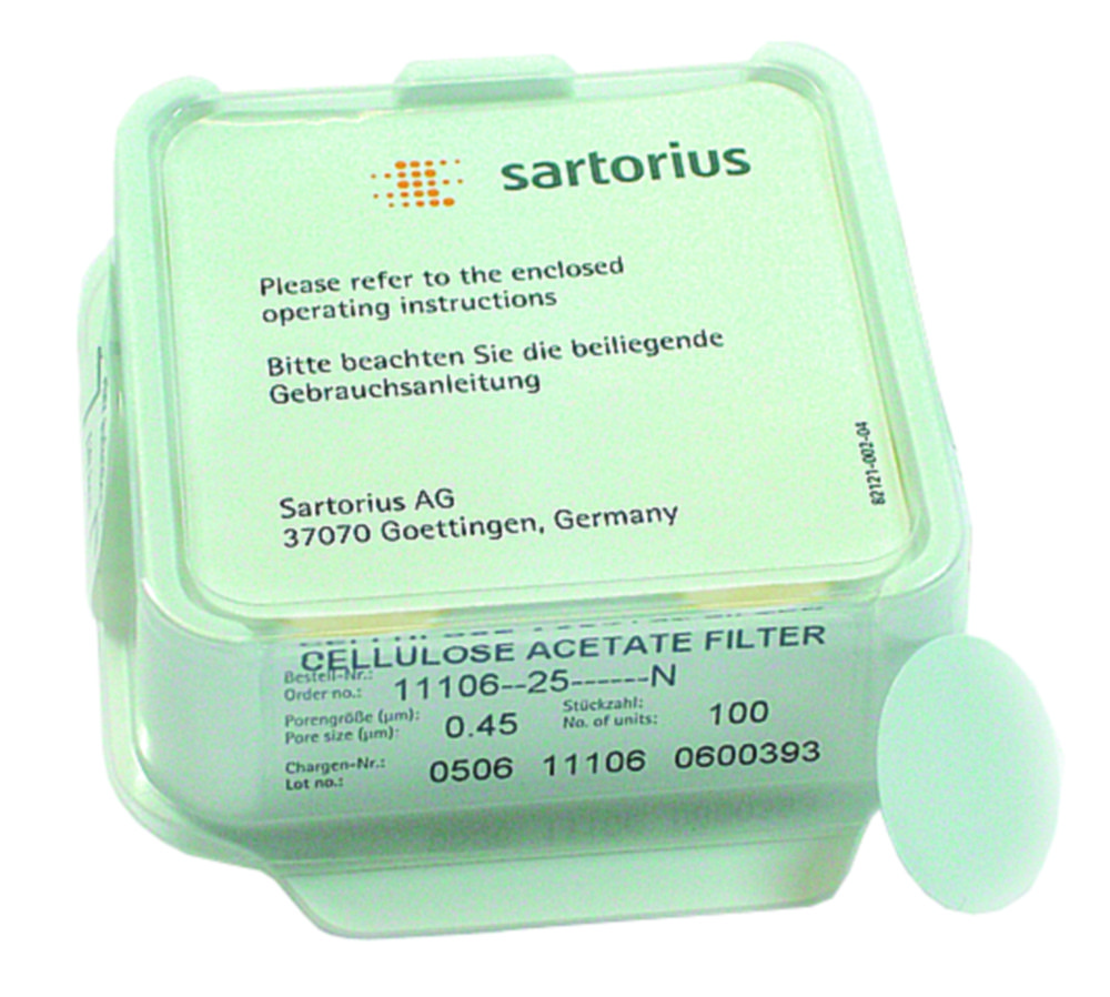 Sartorius Membrane Filter 142 mm 5 µm Cellulose Acetate White Pack of ...