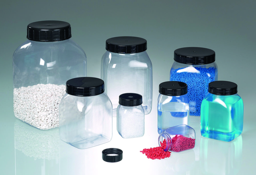 Bürkle Wide Neck Jar Square 750 ml PVC with Lid | LabFriend New Zealand