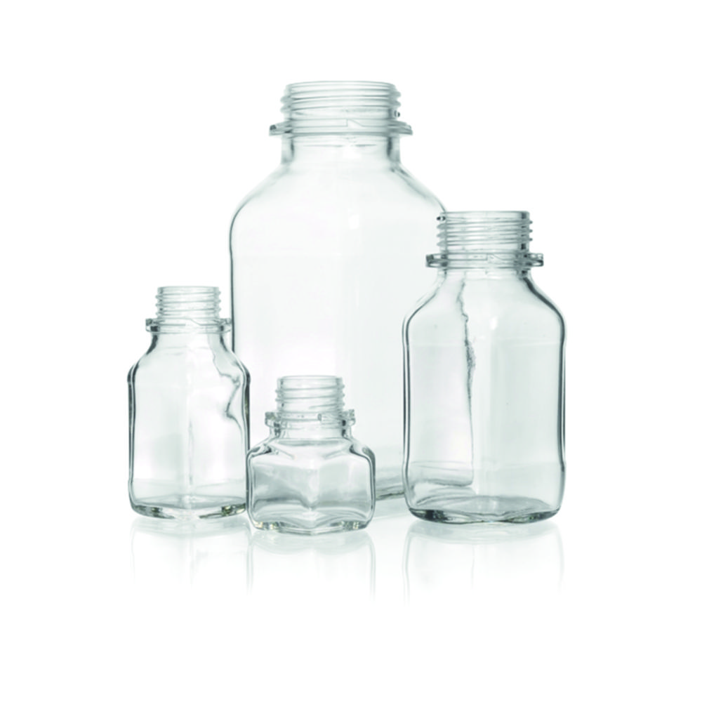 Square screw cap bottle 50 ml wide neck, clear, thread 32, | LabFriend ...