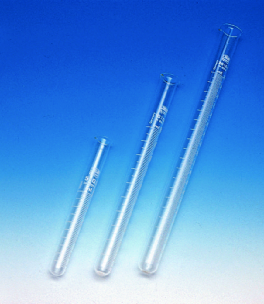 Test tube 10:0.1 ml, graduated soda glass, with spout | LabFriend ...