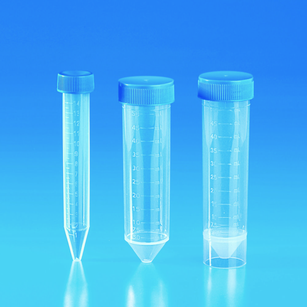 Kartell Test Tubes 50 mL PP Conical Self-Standing Bottom 30x115 mm Grad ...
