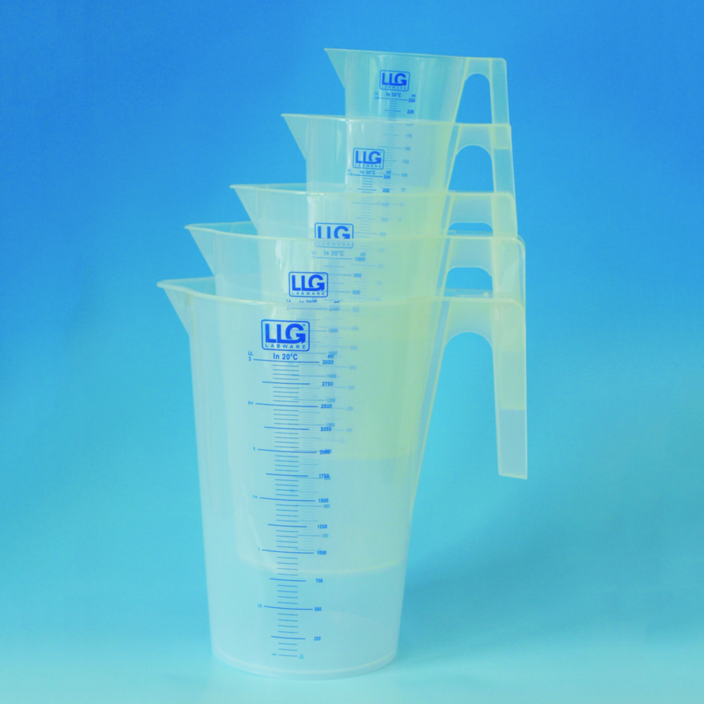LLG 500 ml Polypropylene Beaker with Handle and Blue Scale - Pack of 2 ...