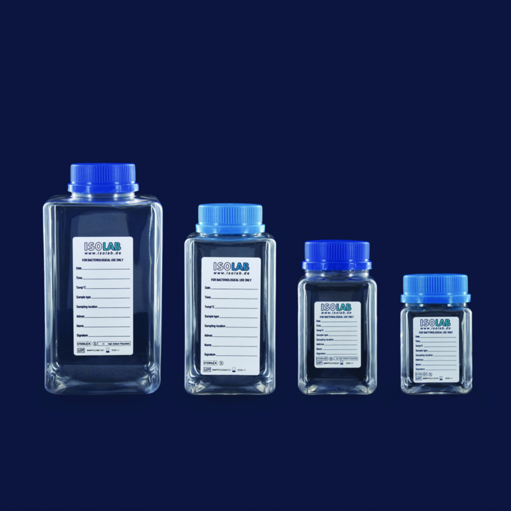 Water Sampling Bottle 500 ml, PET clear, w. sodiumthiosulfate, single ...