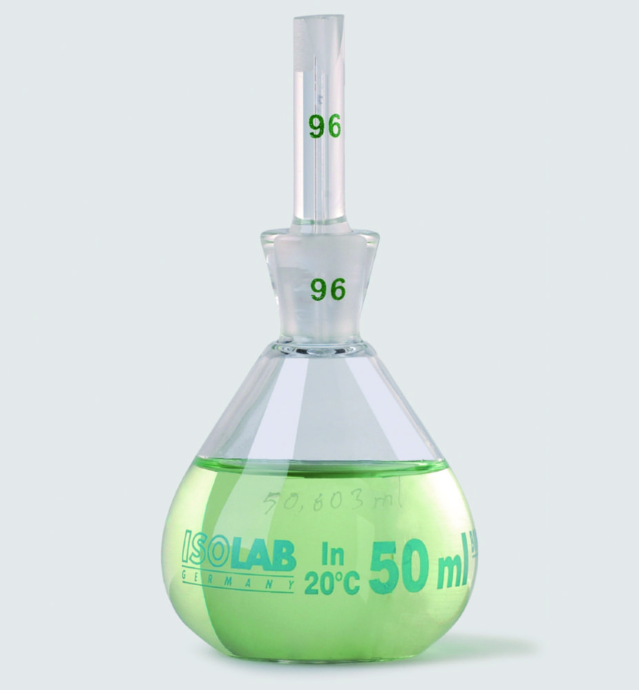 ISOLAB Density Bottle, Glass, 25 mL, Calibrated in W, Certificate ...