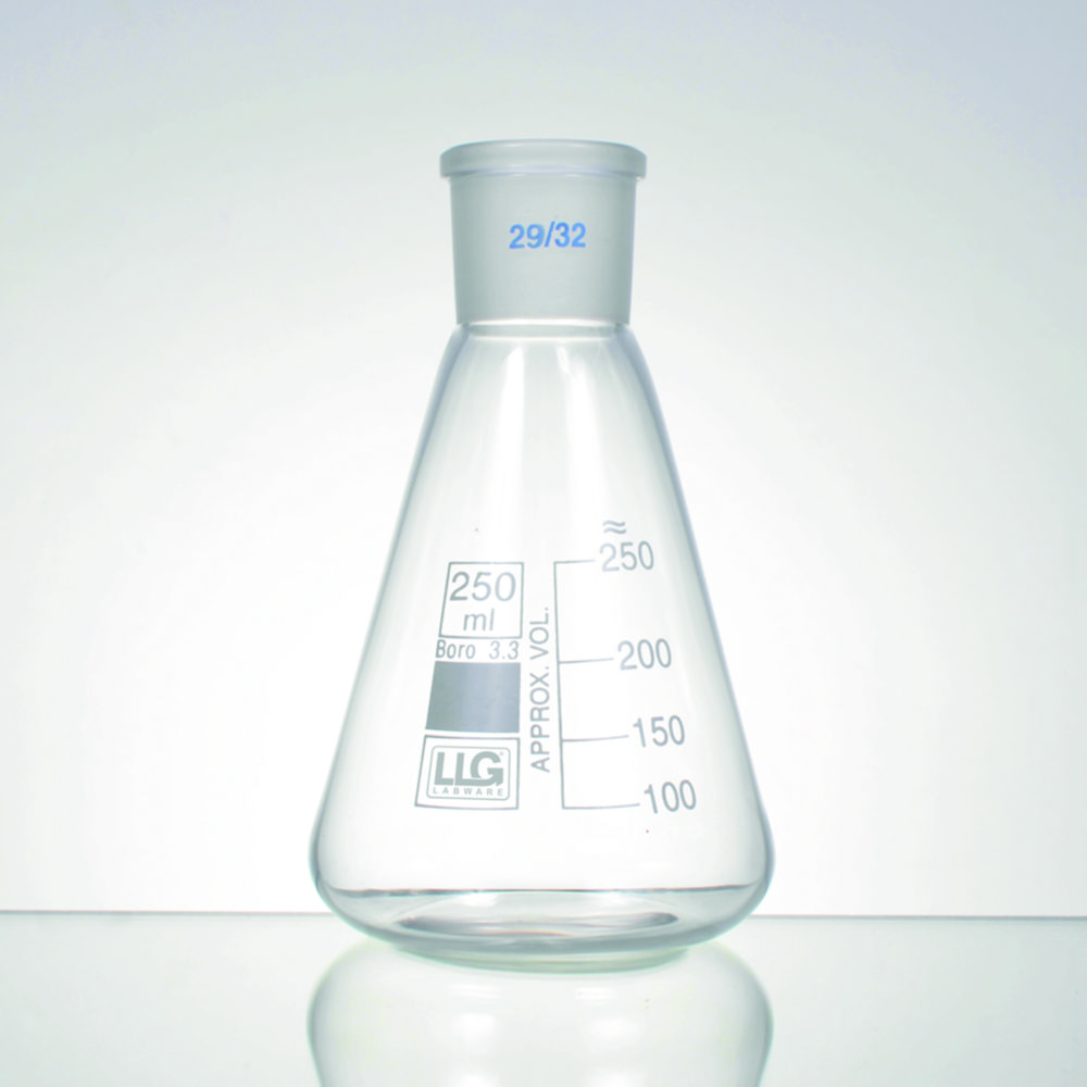 LLG-Erlenmeyer Flask 250 ml NS 29/32, Boro 3.3, White Graduated, Pack ...