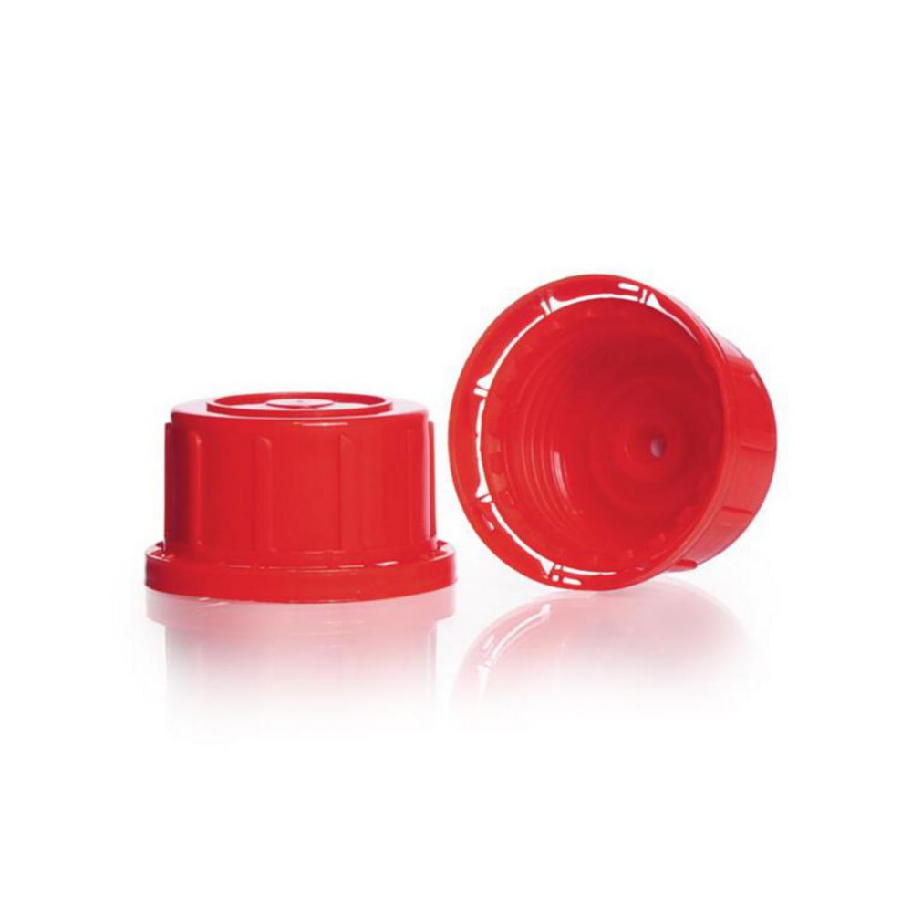 Safety tamper-proof screw cap GL 45 PP, red, safety valve, | LabFriend ...