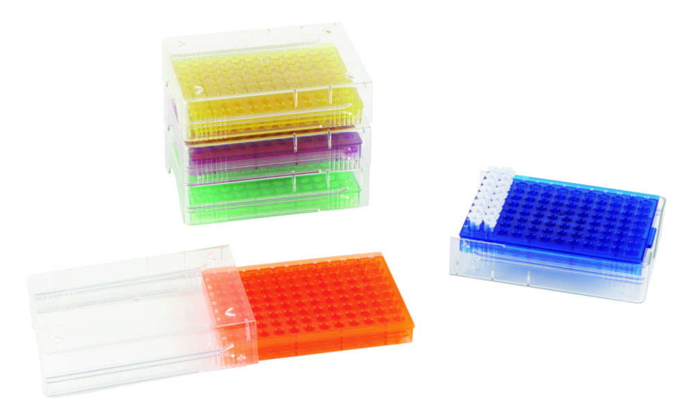 Heathrow Scientific PCR Rack, Low Temp, 96-Well, Blue, Pack of 5 ...