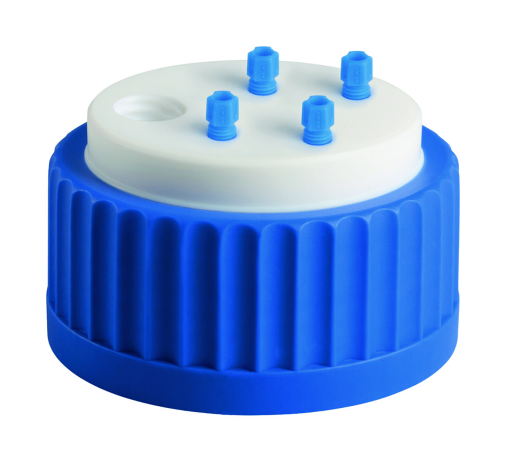 SCAT SafetyWasteCap GL80 for Schott Bottles with 4x PFA Fittings ...