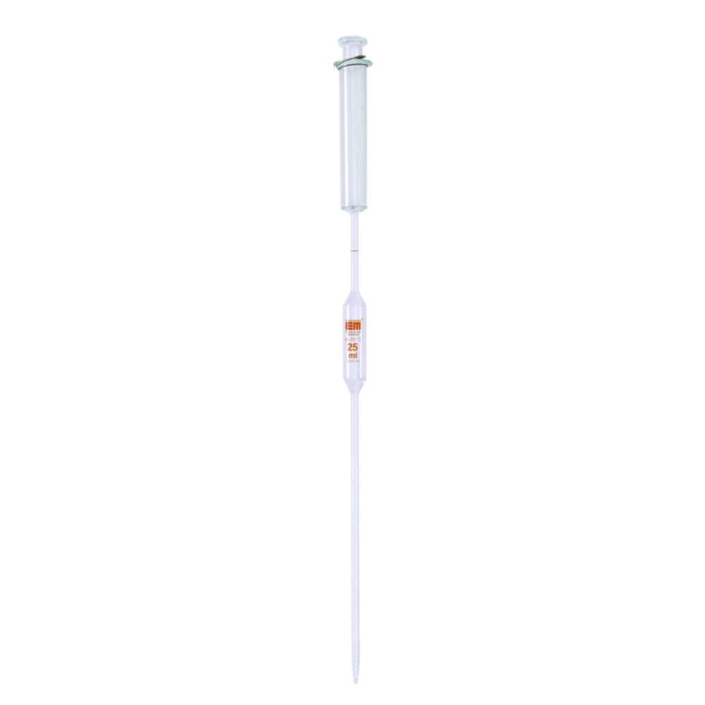 Hirschmann Volumetric Pipette 20 ml with Piston, Amber Graduation ...