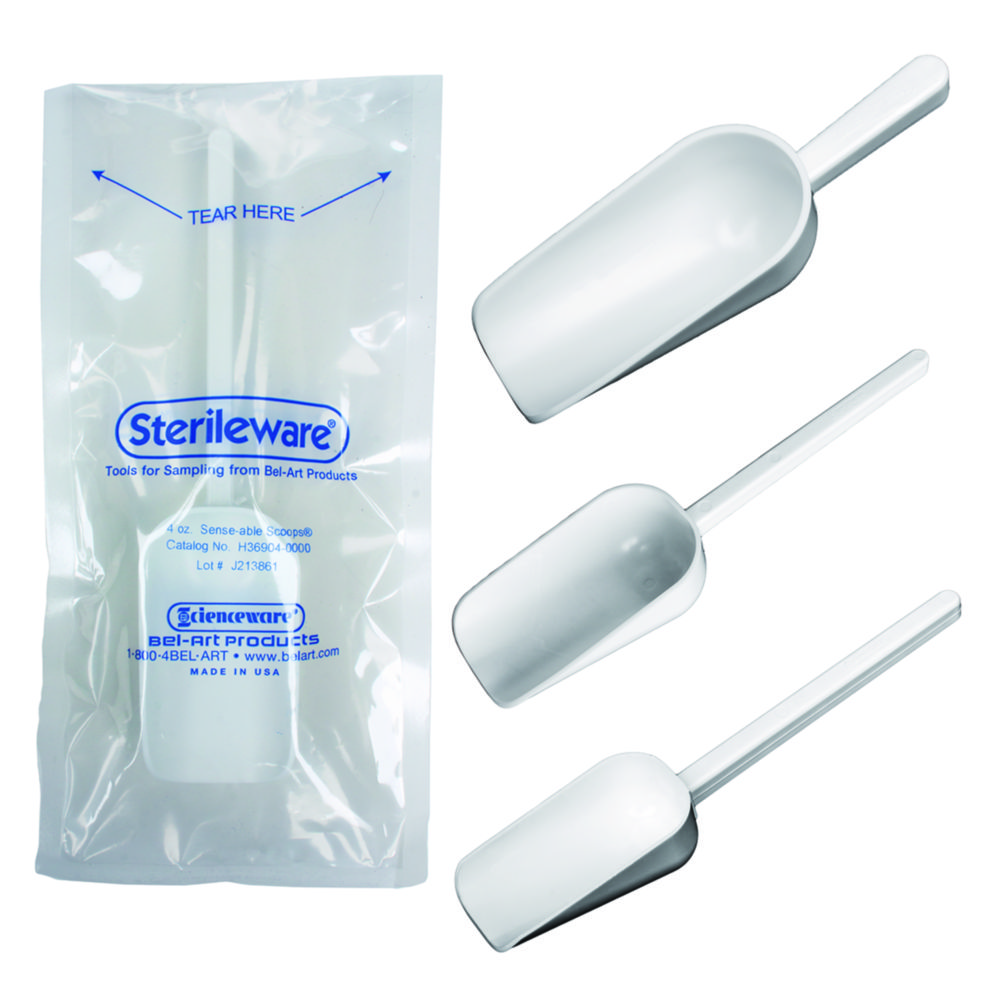 Bel-Art Sampling Scoop Sterile White 125 ml Double Bagged, Pack of 10 ...
