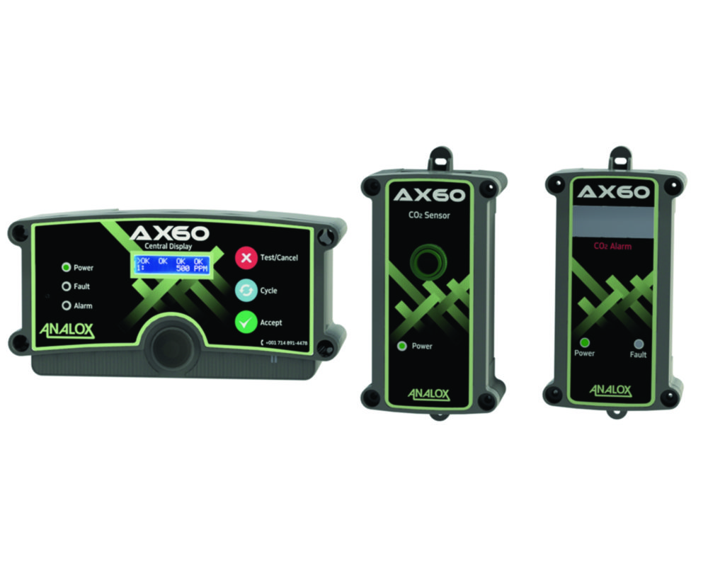 Analox AX60 CO2 Safety Monitor (Includes 1x Central Display Unit, 1x ...