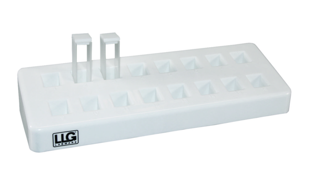 LLG Cuvette Rack, PP, for 16 Cuvettes of 10mm, 210x70x35mm | LabFriend ...
