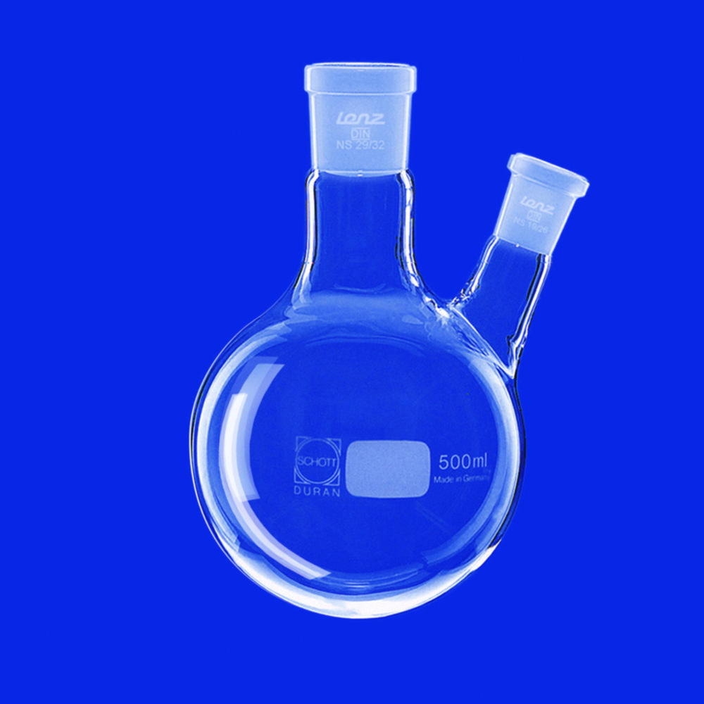 Round-bottom Flasks, Two-neck, Side Neck Angled , C. Neck NS 14/23 Side ...