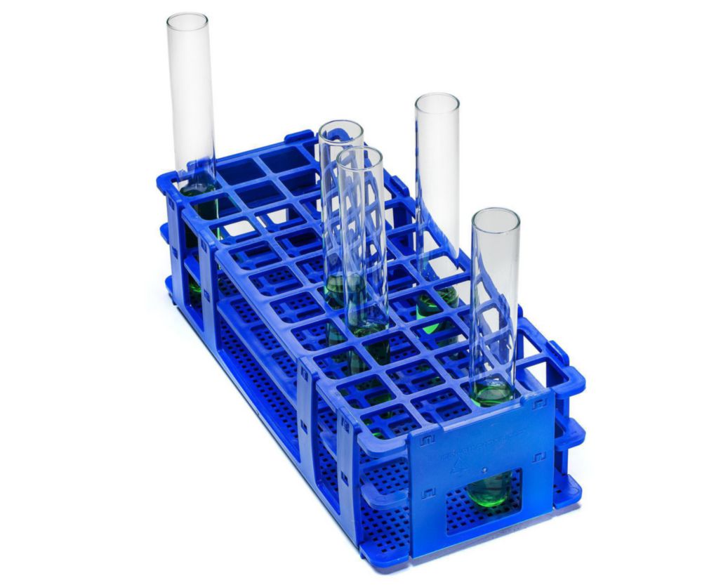 BEL-ART-Test tube rack 40 places, D: 20 mm, 4 x 10, blue, autoclavable ...
