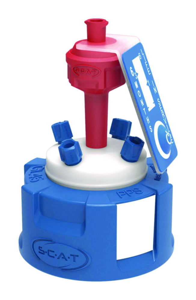 SafetyCap IV, V2.0, GL45 4x PFA-fitting 3,2 mm OD with air valve | LabFriend | Laboratory ...