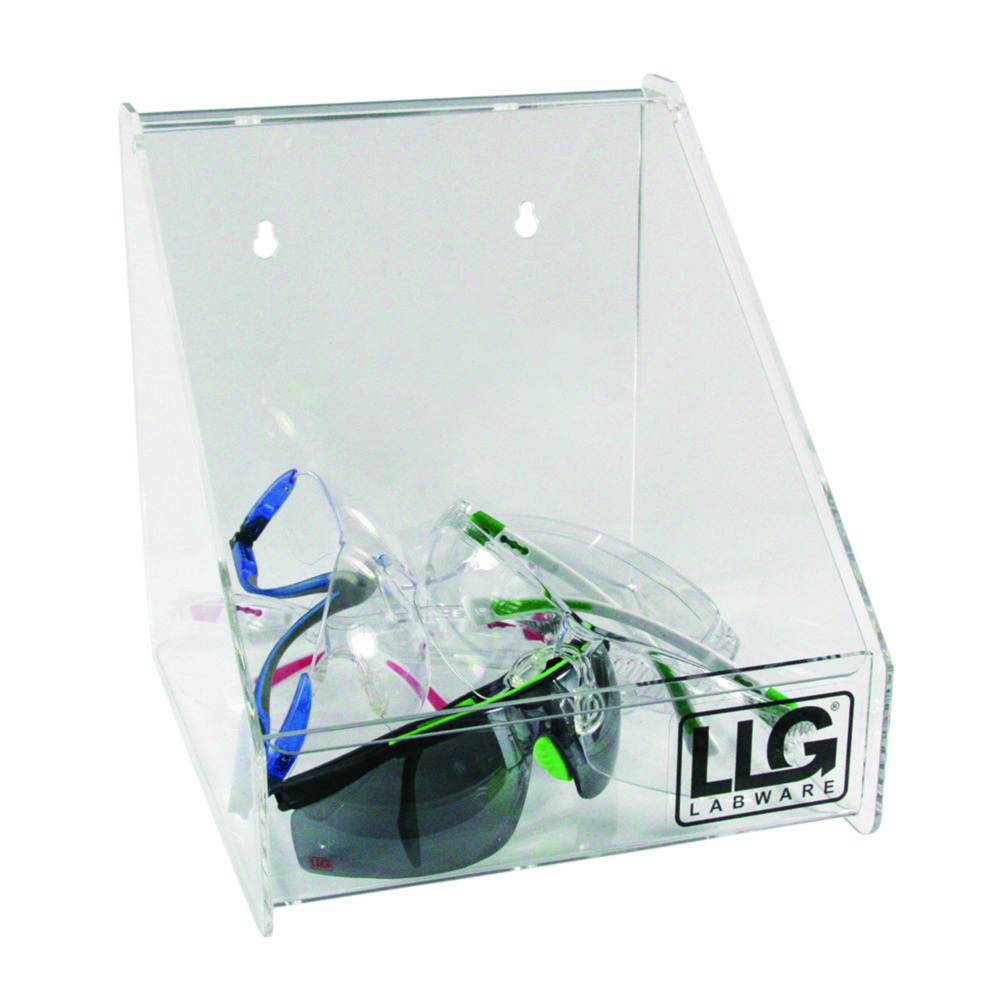 LLG Goggles Dispenser 216x216x200mm, with Flap Lid, Acrylic Glass, Incl ...
