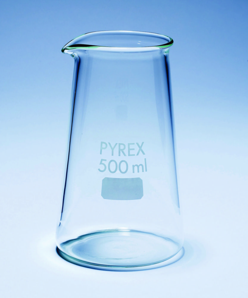 Beaker 500 ml, conical shape Pyrex® borosilicate glass, with spout, pack of 10 | LabFriend ...