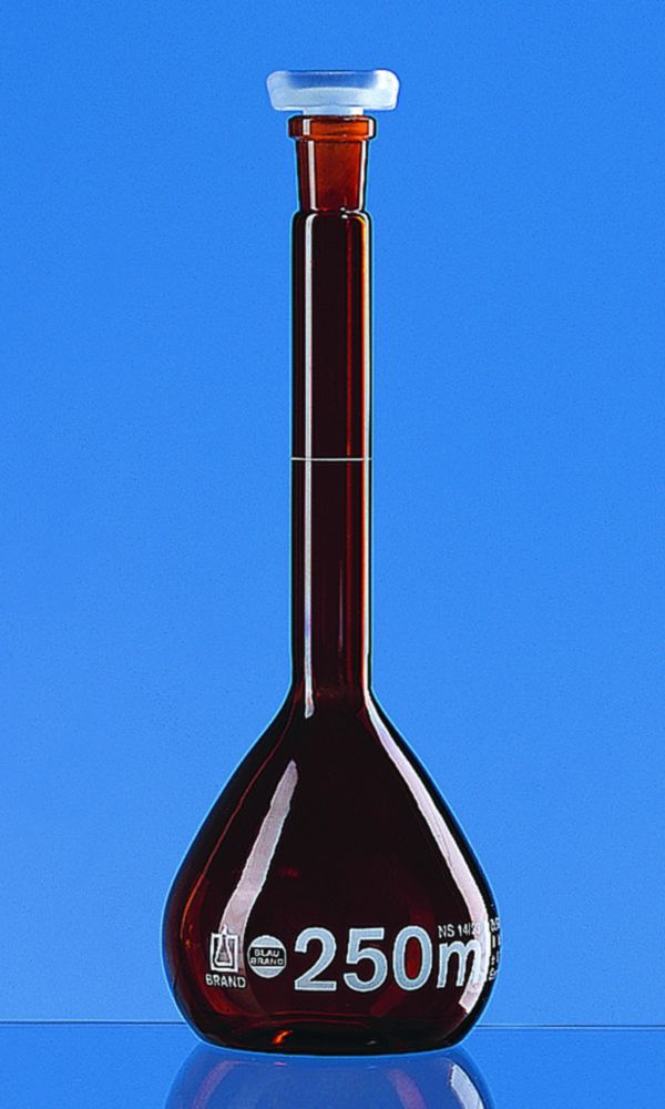 BRAND Volumetric Flask Blaubrand Class A DE, M Brown 25ml, w/ NS 10/19 ...