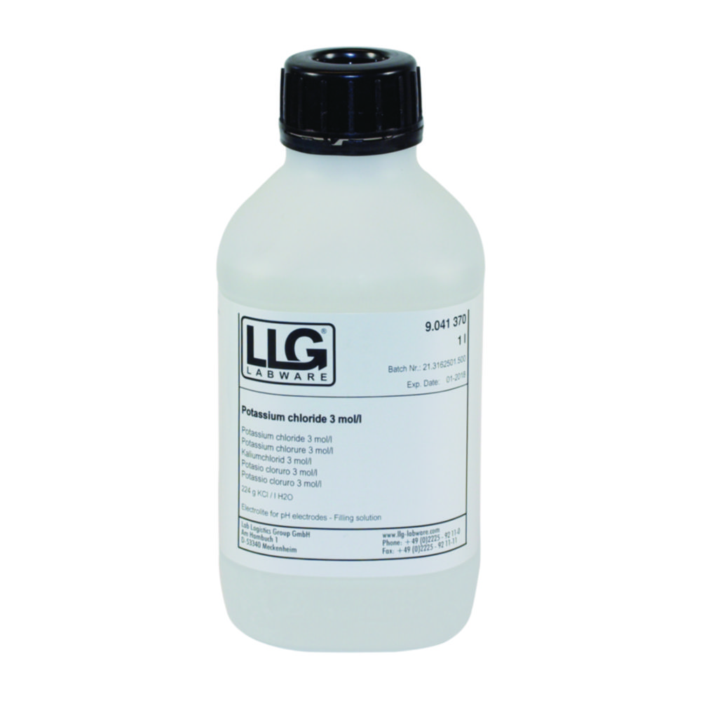 LLG 3 mol/L Potassium Chloride Solution - 250 ml Electrolyte for pH ...