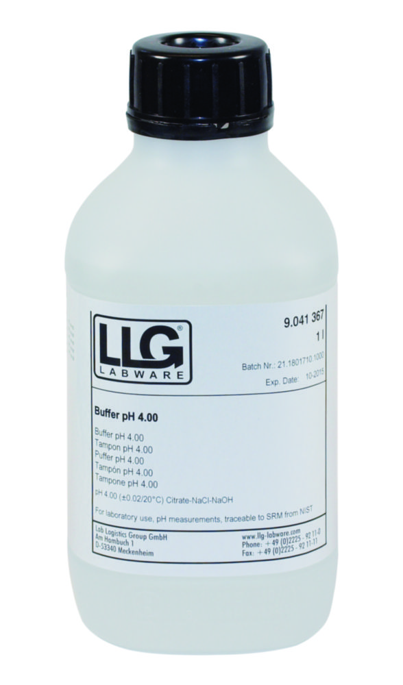 LLG Buffer Solution pH 4.00 ± 0.01/20°C, 1 L, No DAN Goods | LabFriend ...
