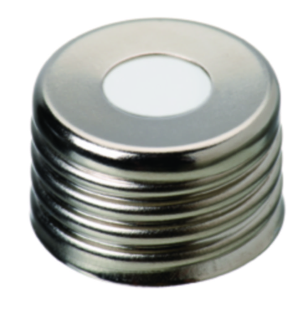 LLG Magnetic Screw Caps ND 18, Silver with Center Hole, Silicone White ...