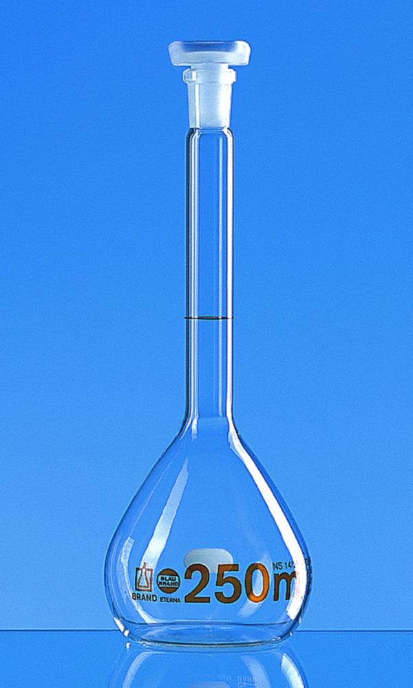 Volumetric flasks 25 ml, wide neck NS 10/19 BLAUBRAND-ETERNA, cl.A ...