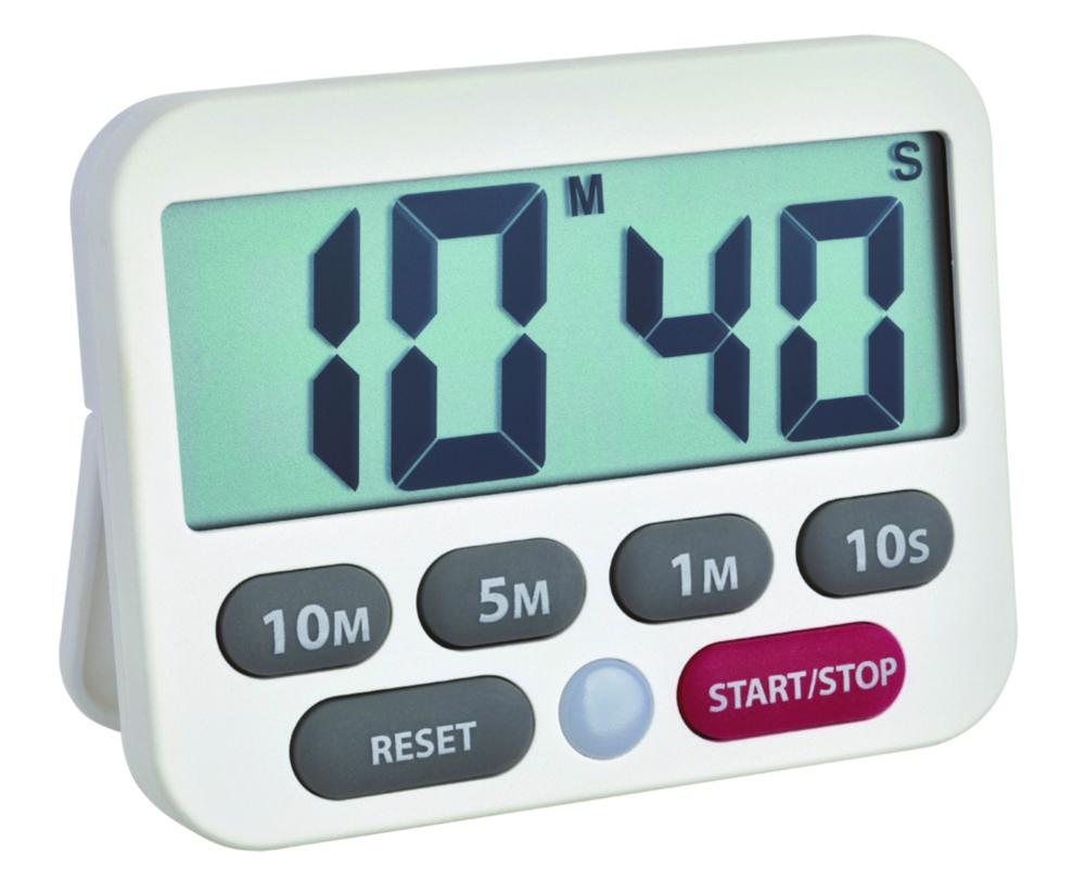 Digital timer and stopwatch, white extra loud alarm, large display ...