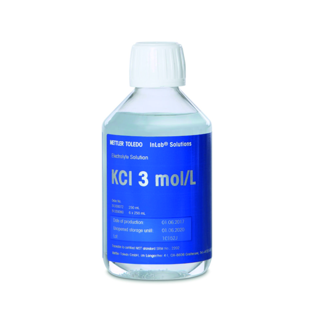 Mettler-Toledo Electrolyte Solution KCl 3 Molar, 250 mL | LabFriend India