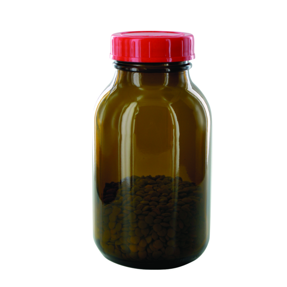 Behr Labor Wide Mouth Bottle 500ml Amber with PTFE-Laminated Cap, DIN ...