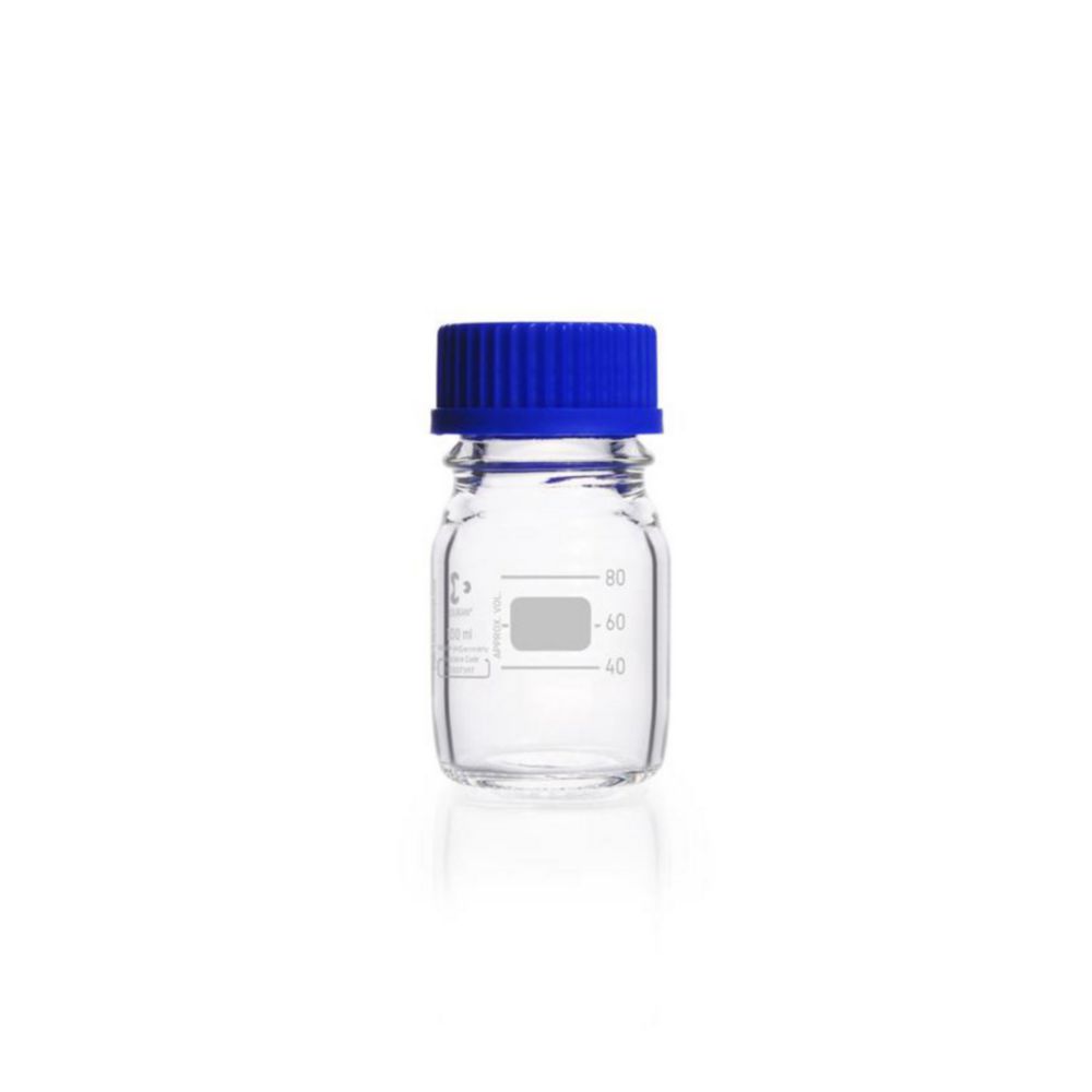 DWK DURAN 100 mL Clear Glass Laboratory Bottle with GL 45 Screw Cap ...