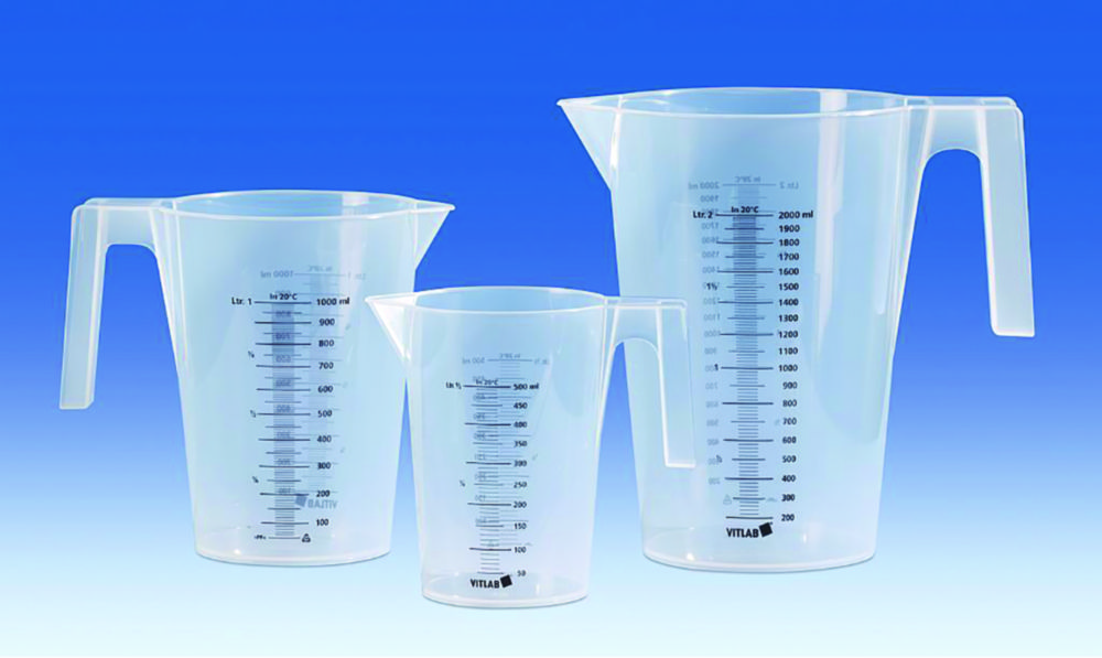 VITLAB Measuring Jug 250 ml, PP, Stackable, Transparent, Black ...