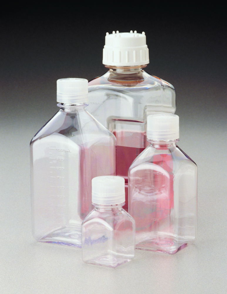 Thermo Nalgene Square Bottle 30 mL PC Grad with Screw Cap, Autoclavable ...