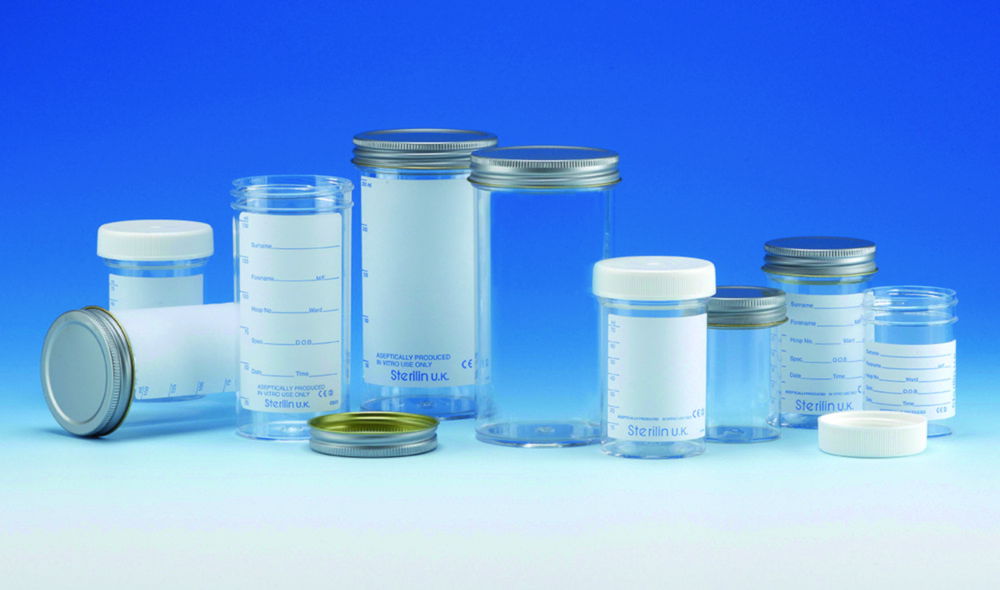 Sterilin Sample Container 60 ml, PS, Plastic Cap, without Label ...