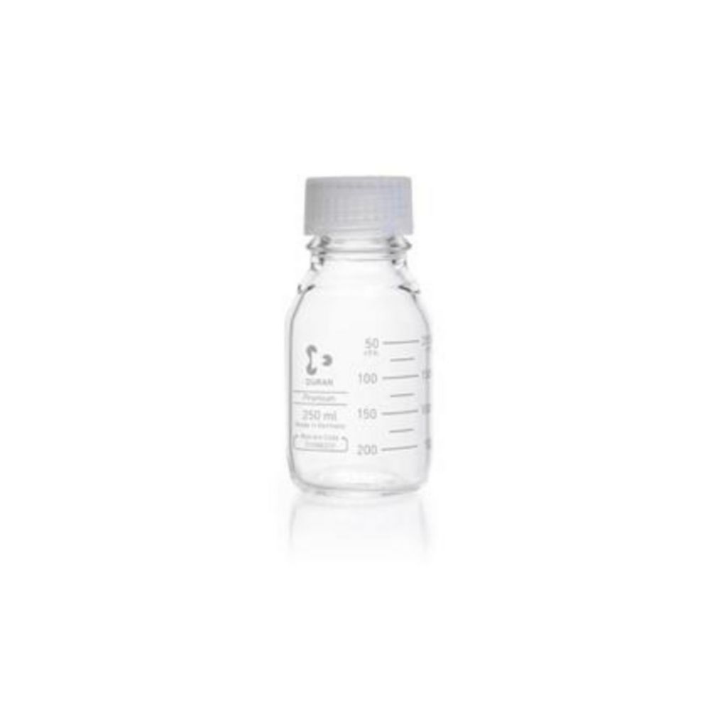 DWK Duran 250 mL Premium Glass Laboratory Bottle with GL 45 Screw Cap ...