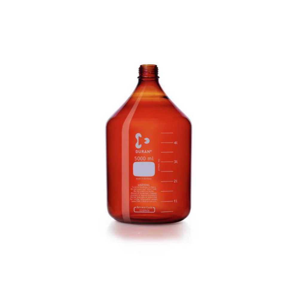DWK Duran 5L Amber Glass Laboratory Bottle, GL 45, Without Cap ...