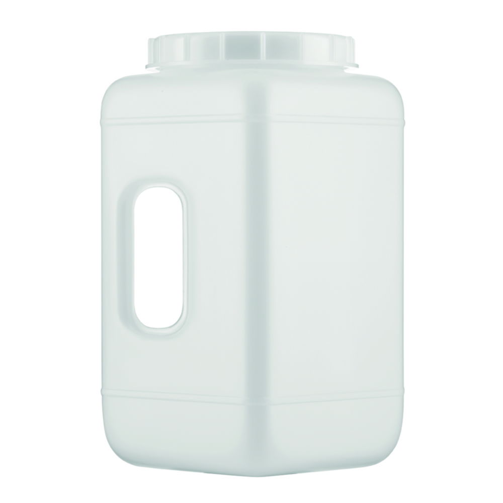 HDPE wide mouth containers 4,4l with screw cap, square shape ...
