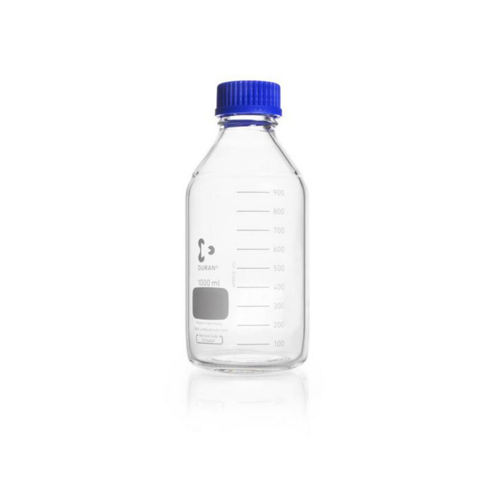 DWK Duran 1000 mL Clear Glass Laboratory Bottle with GL 45 Screw Cap ...